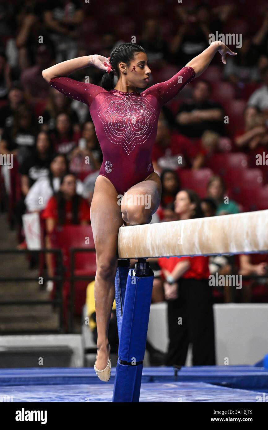 April 4, 2025, Tuscaloosa, Alabama, US: SHANIA ADAMS competes on the ...