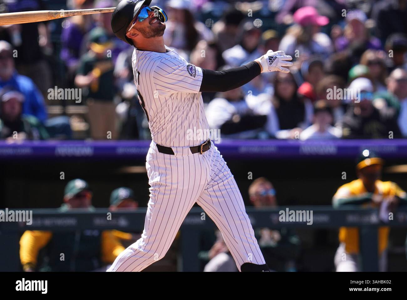 Colorado Rockies outfielder Kris Bryant (23) in the fourth inning of a ...