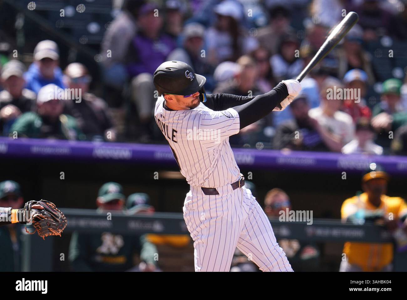 Colorado Rockies outfielder Brenton Doyle (9) in the sixth inning of a ...