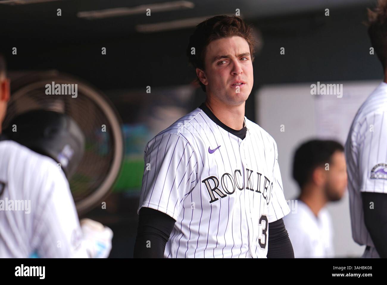 Colorado Rockies pitcher Chase Dollander (32) in the second inning of a ...