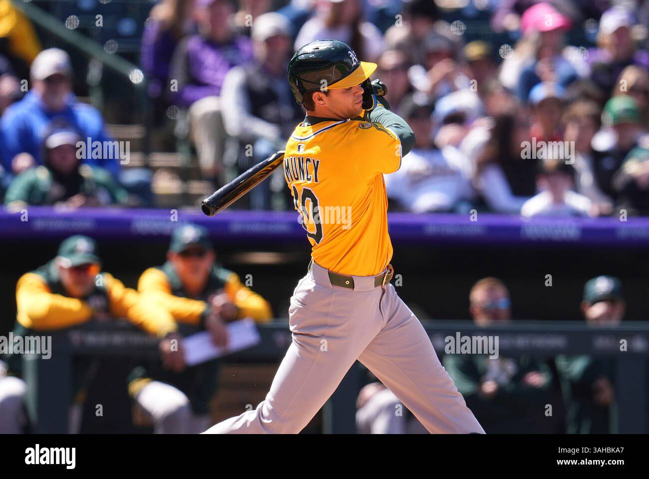 Athletics second base Max Muncy (10) in the fourth inning of a baseball ...