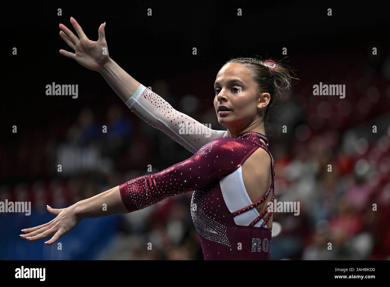 April 6, 2025, Tuscaloosa, Alabama, US: LILLY HUDSON competes on the ...