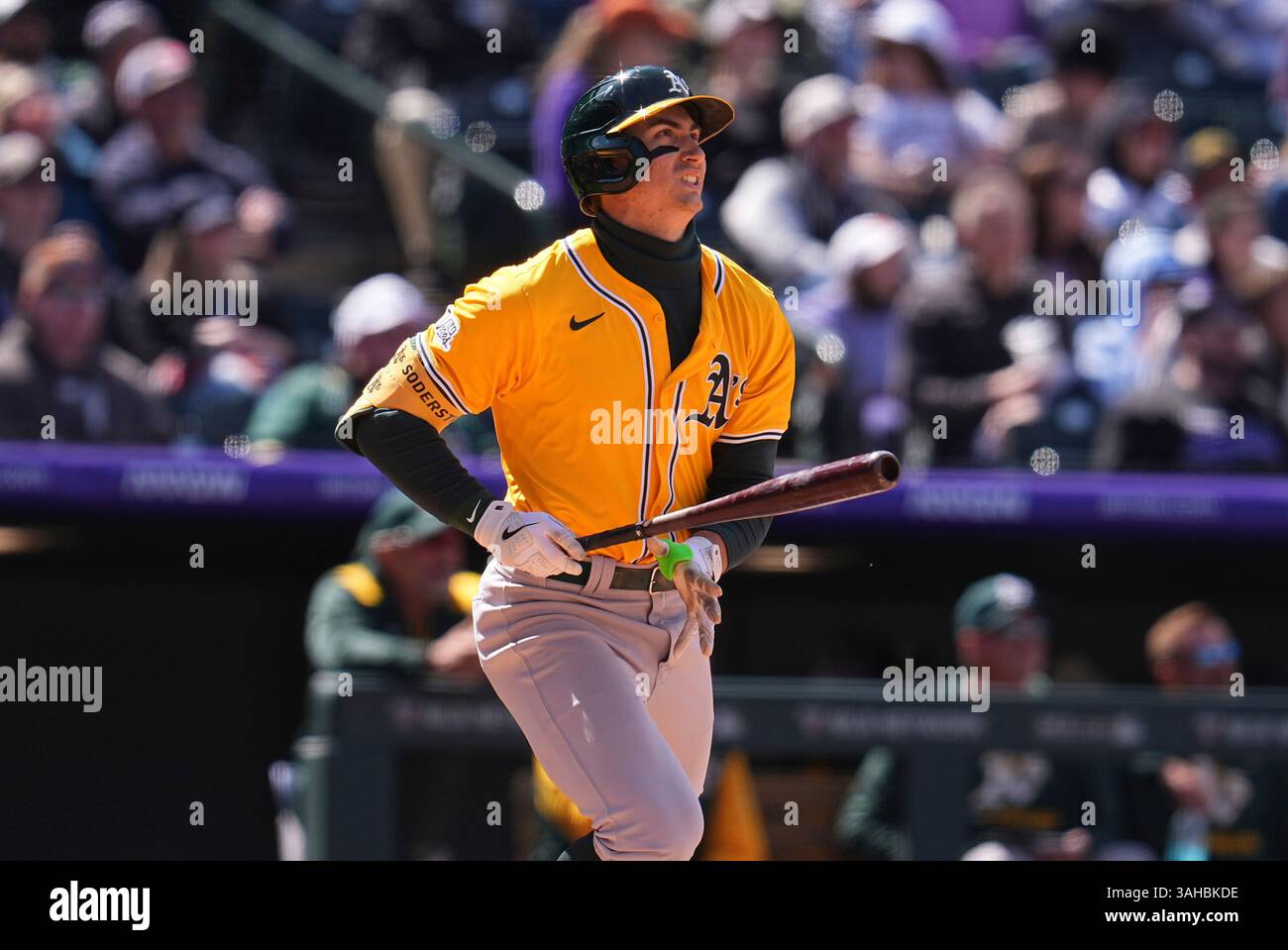 Athletics first base Tyler Soderstrom (21) in the fifth inning of a ...