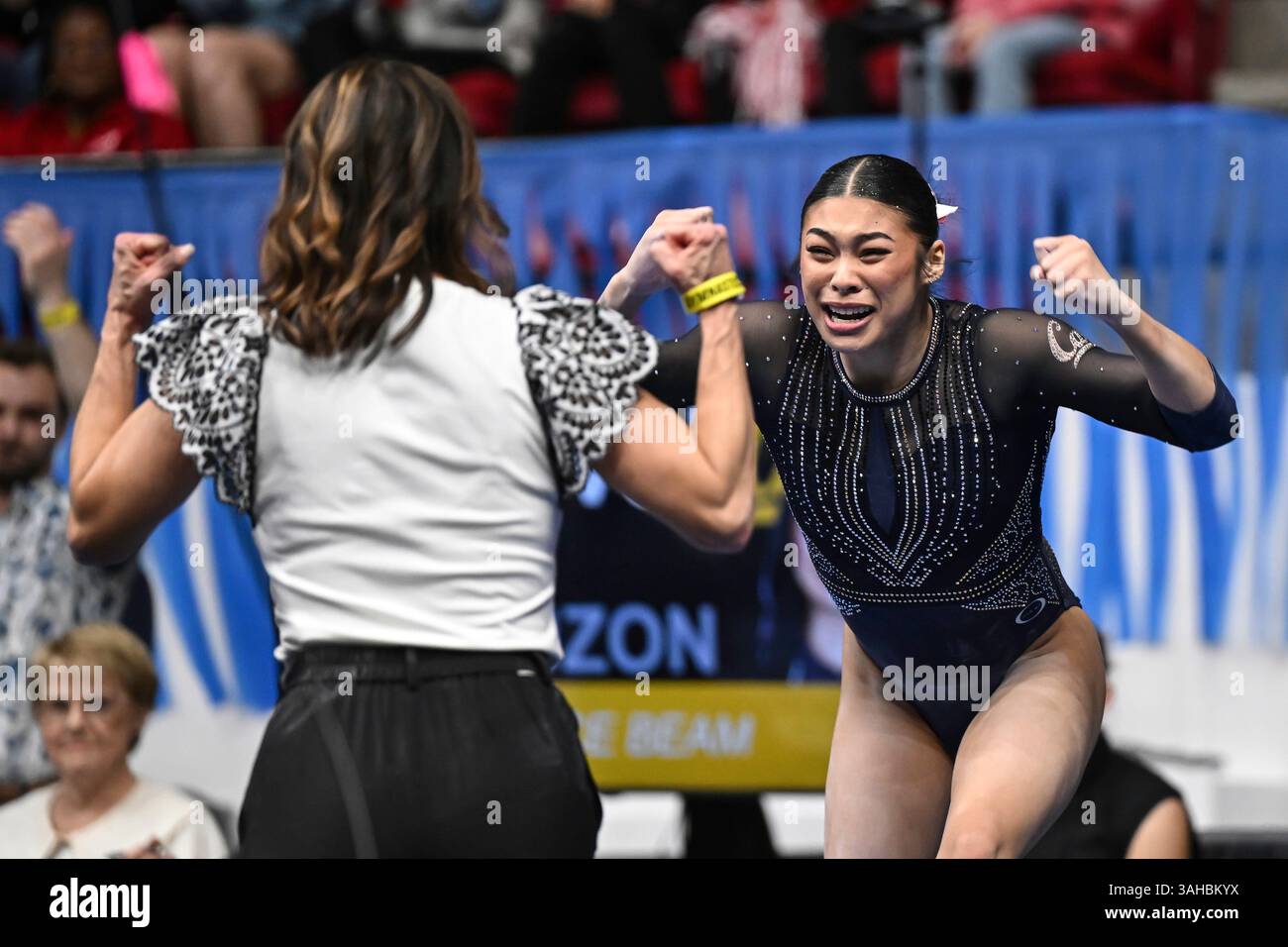 April 6, 2025, Tuscaloosa, Alabama, US: MYA LAUZON competes on the ...