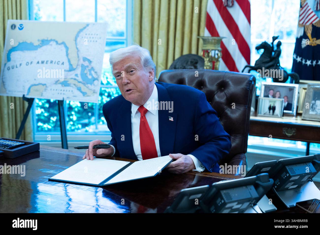 United States President Donald J Trump signs executive orders ...