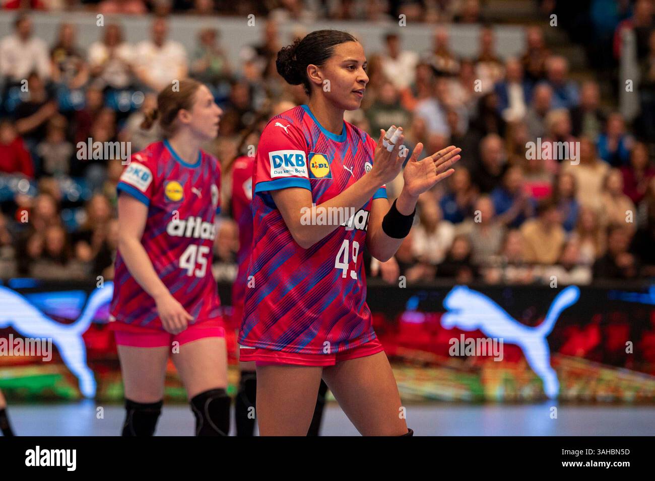 Frauen Handball L?nderspiel Deutschland gegen D?nemark 09.04.2025 in Hamburg. - Foto: Kenny ...