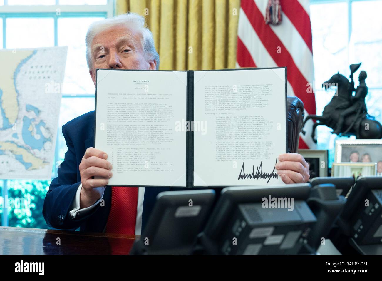 United States President Donald J Trump signs executive orders ...
