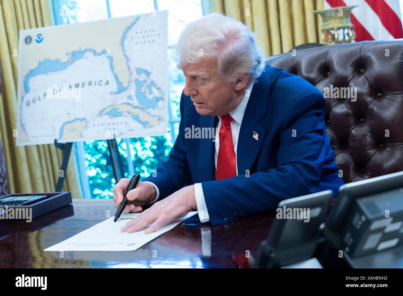 United States President Donald J Trump signs executive orders ...