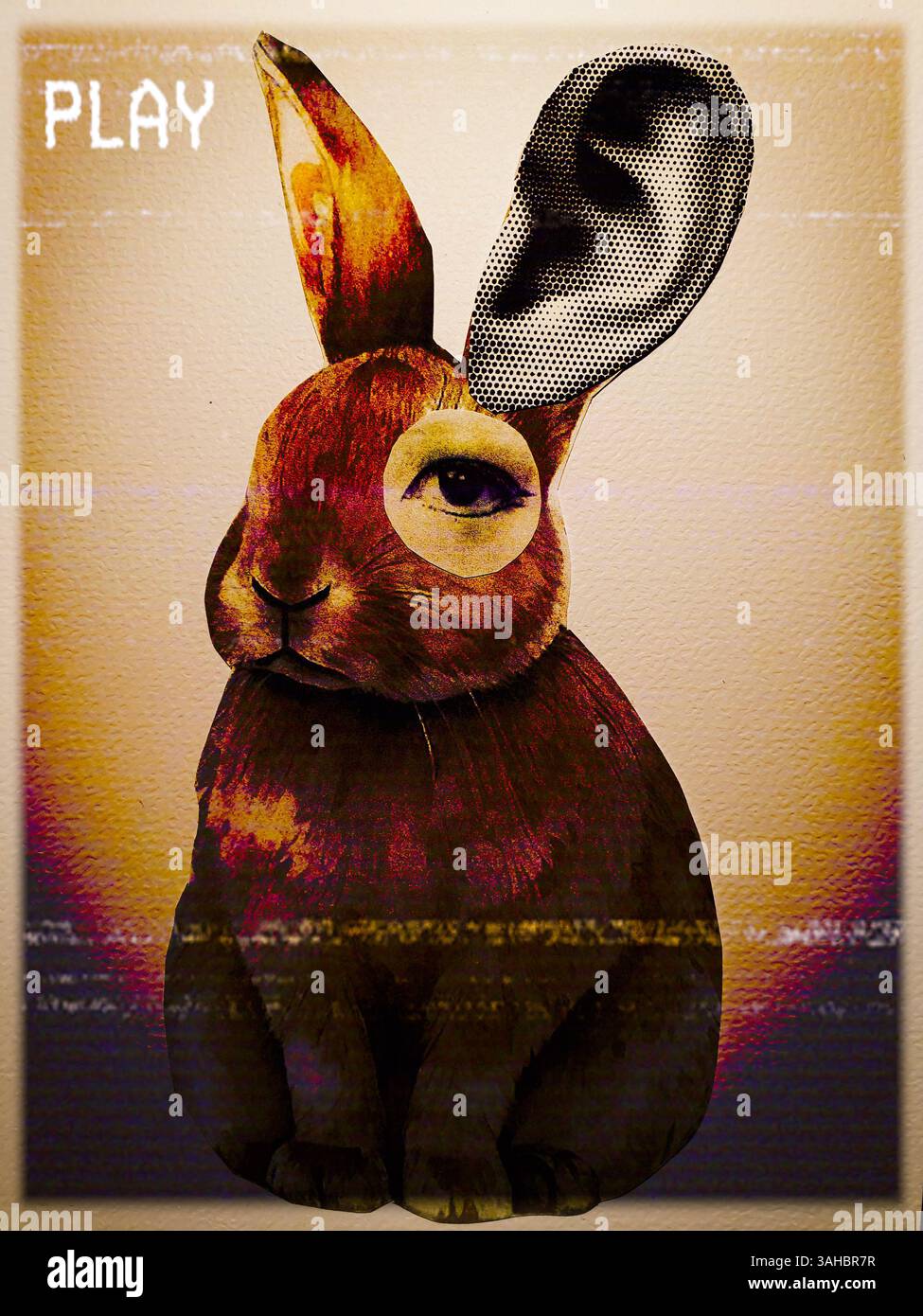 Easter bunny with big human ear and human eye Stock Photo - Alamy