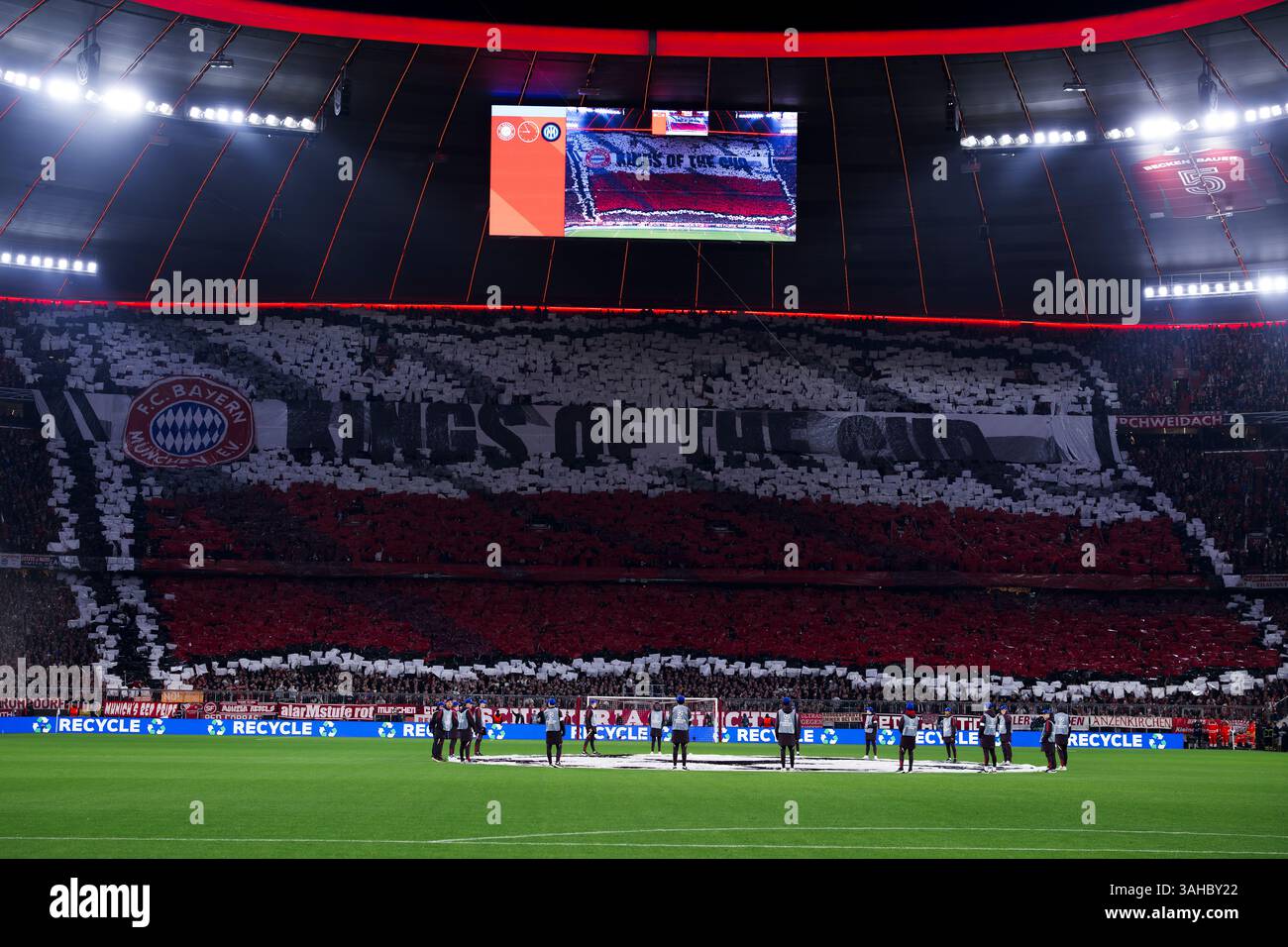 Munich, Germany. 8 April 2025. Fans of FC Bayern Munchen show their ...