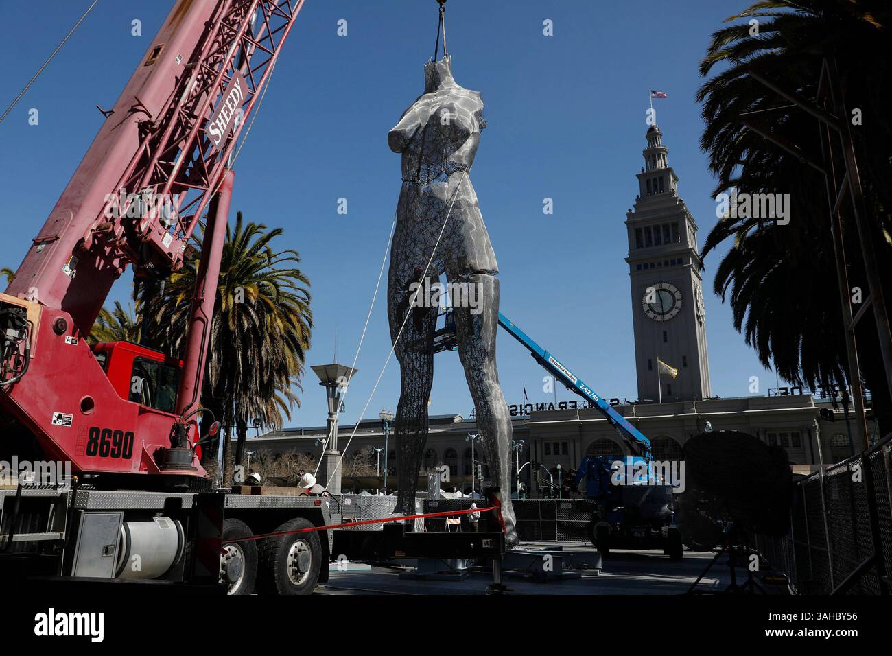 Marco Cochrane's sculpture R-Evolution is installed at Justin Herman ...