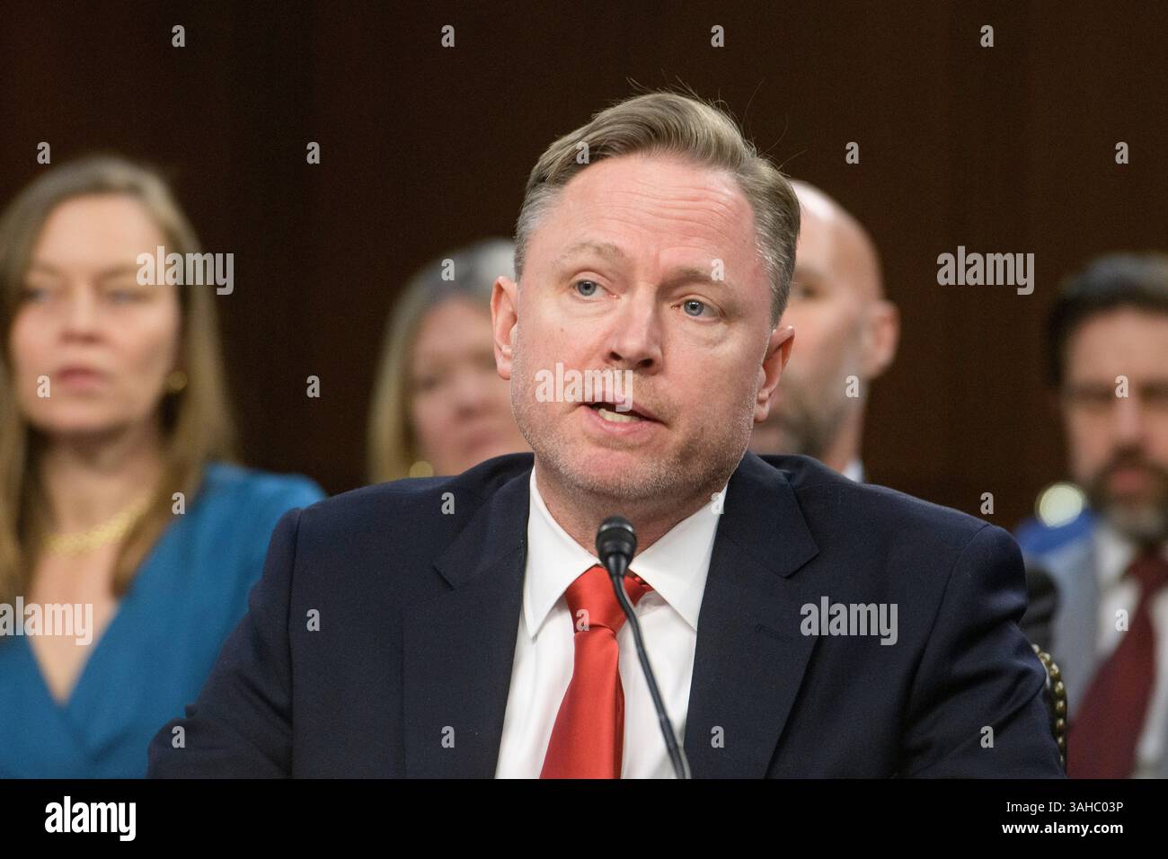 Aaron Lukas appears before a Senate Committee on Intelligence hearing ...