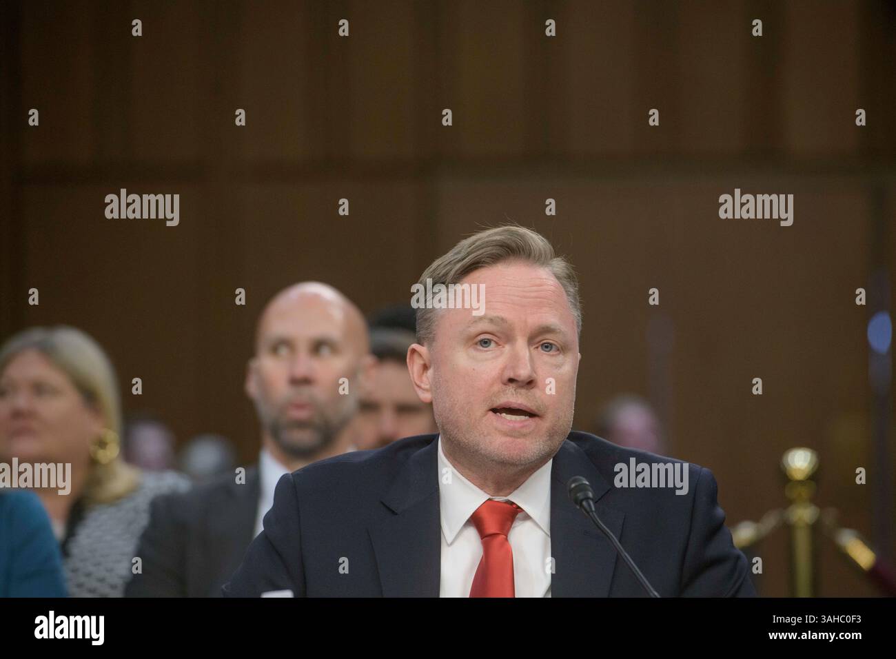 Aaron Lukas appears before a Senate Committee on Intelligence hearing ...