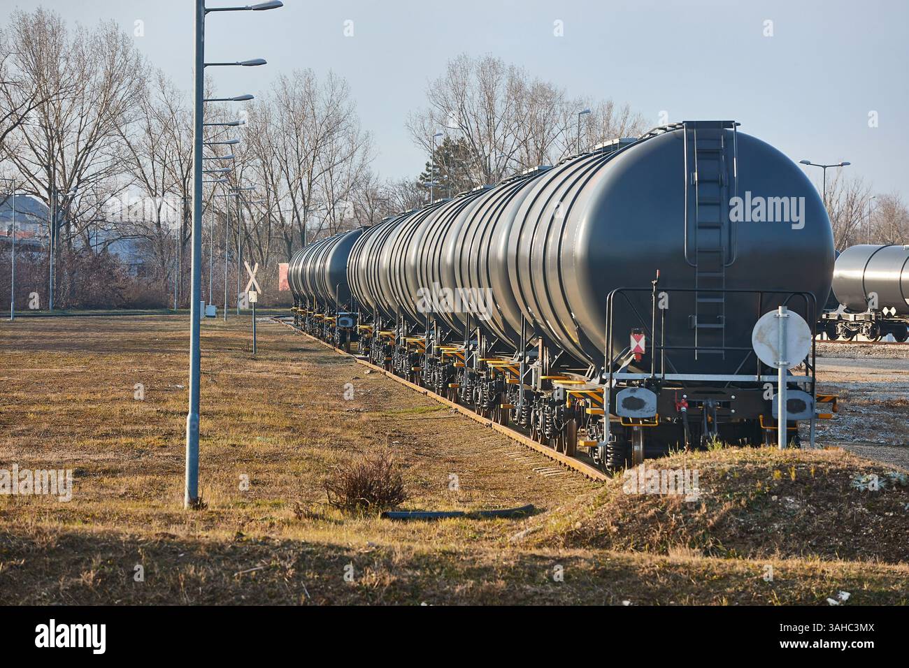 Freight Train Tank Wagons Stock Photo - Alamy
