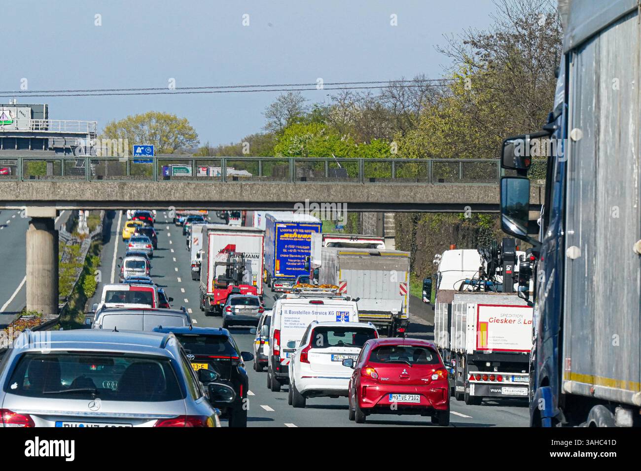 Oberhausen, Deutschland, Europa, Autobahn A3, Brücke ...
