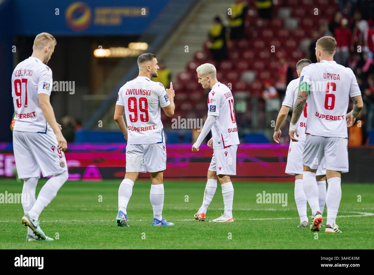 Team of Wisla are seen during the Polish Super Cup final match between ...