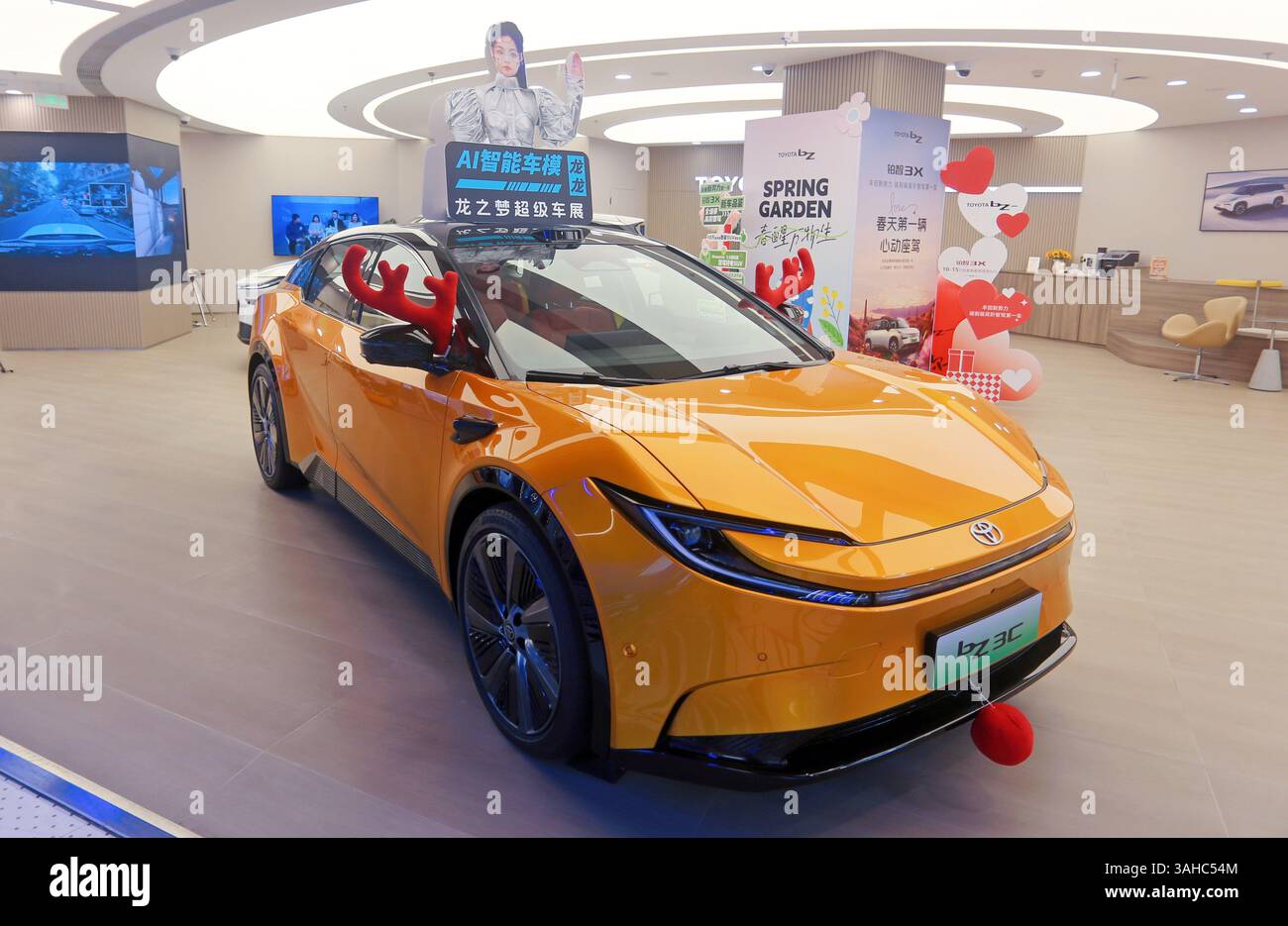 A TOYOTA BZ series model is displayed at the New Energy Spring Auto ...