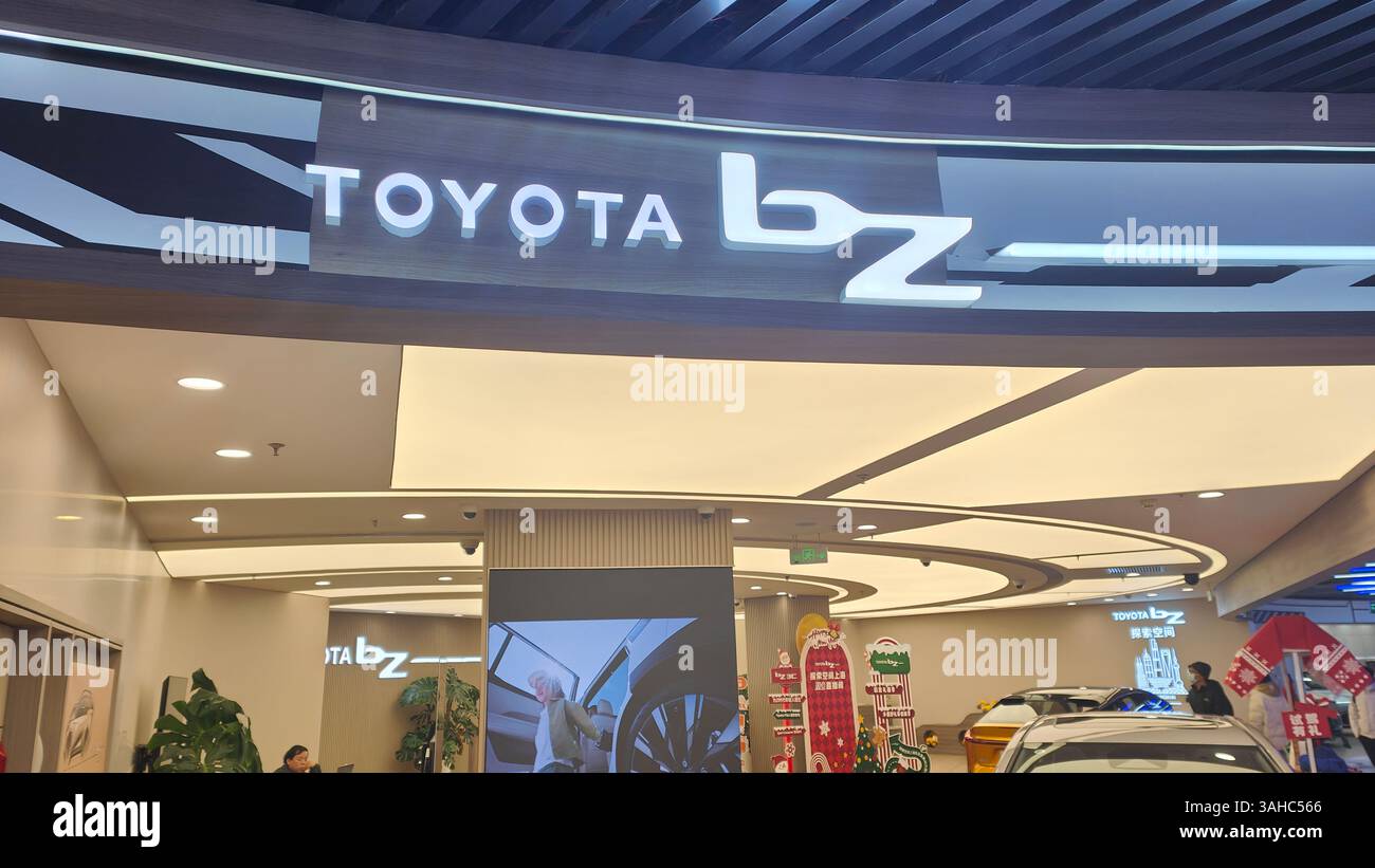 A TOYOTA BZ series model is displayed at the New Energy Spring Auto ...