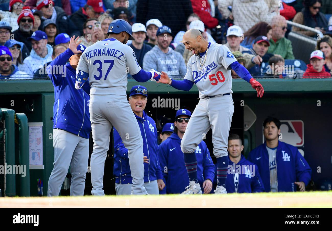 WASHINGTON, DC - APRIL 09: Los Angeles Dodgers right fielder Teoscar ...