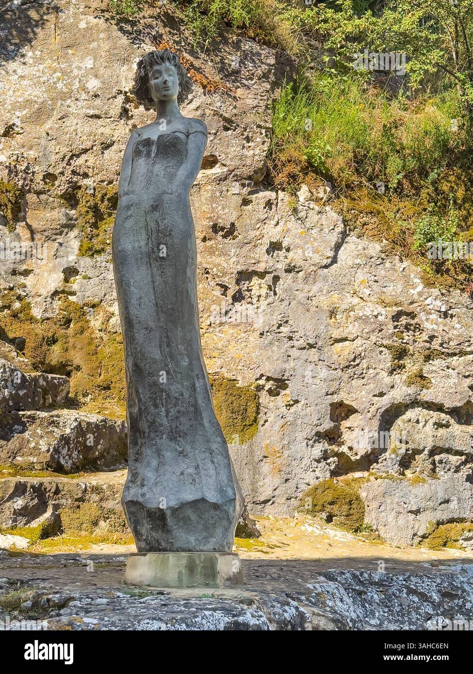Eze, France - July 9, 2024: Statue of Marie closeup in natural ...
