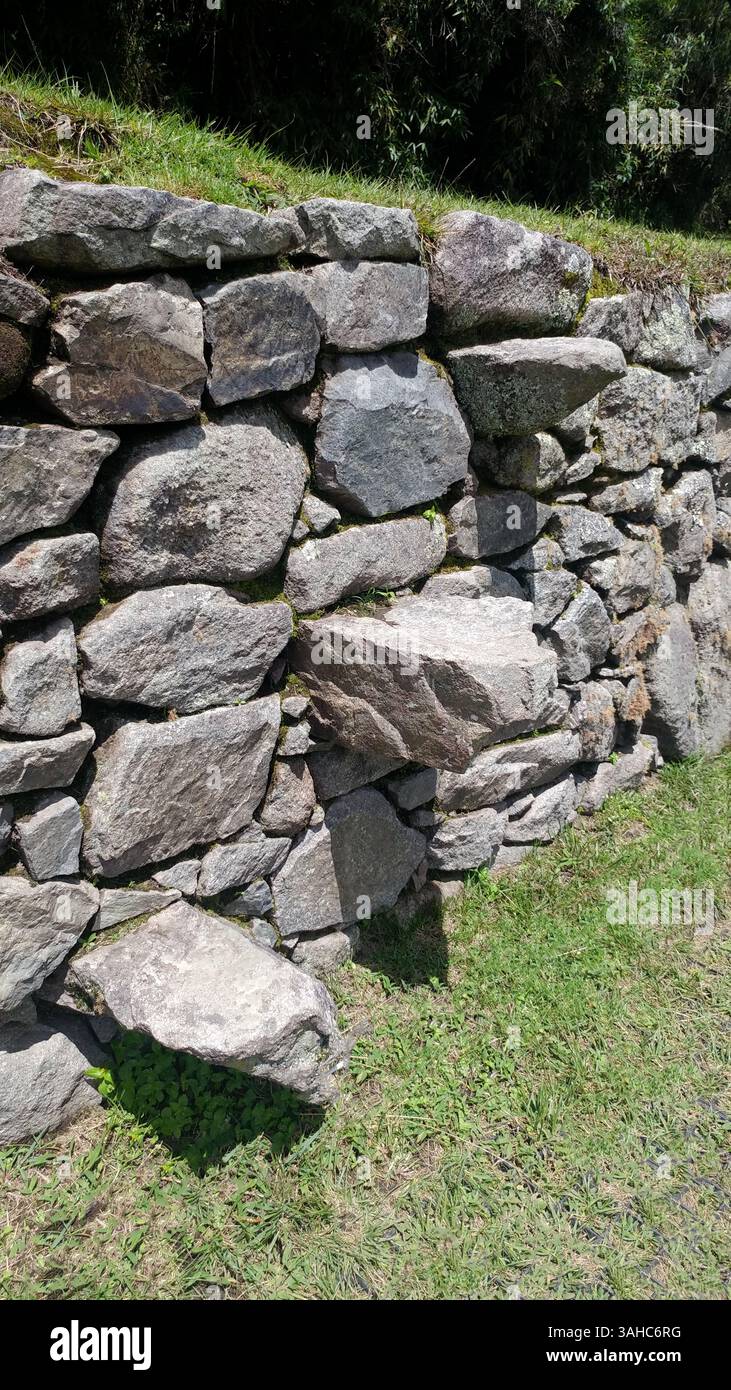 The buildings in Machu Picchu, Peru built with granite blocks, weigh ...
