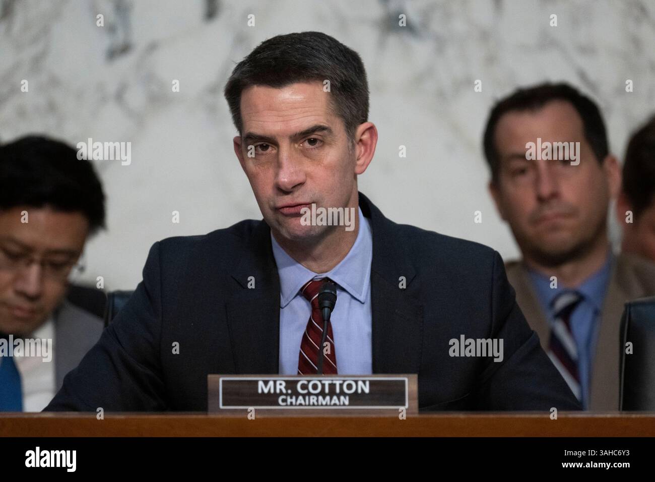 Tim Cotton questions Aaron Lukas at a Senate Committee on Intelligence ...