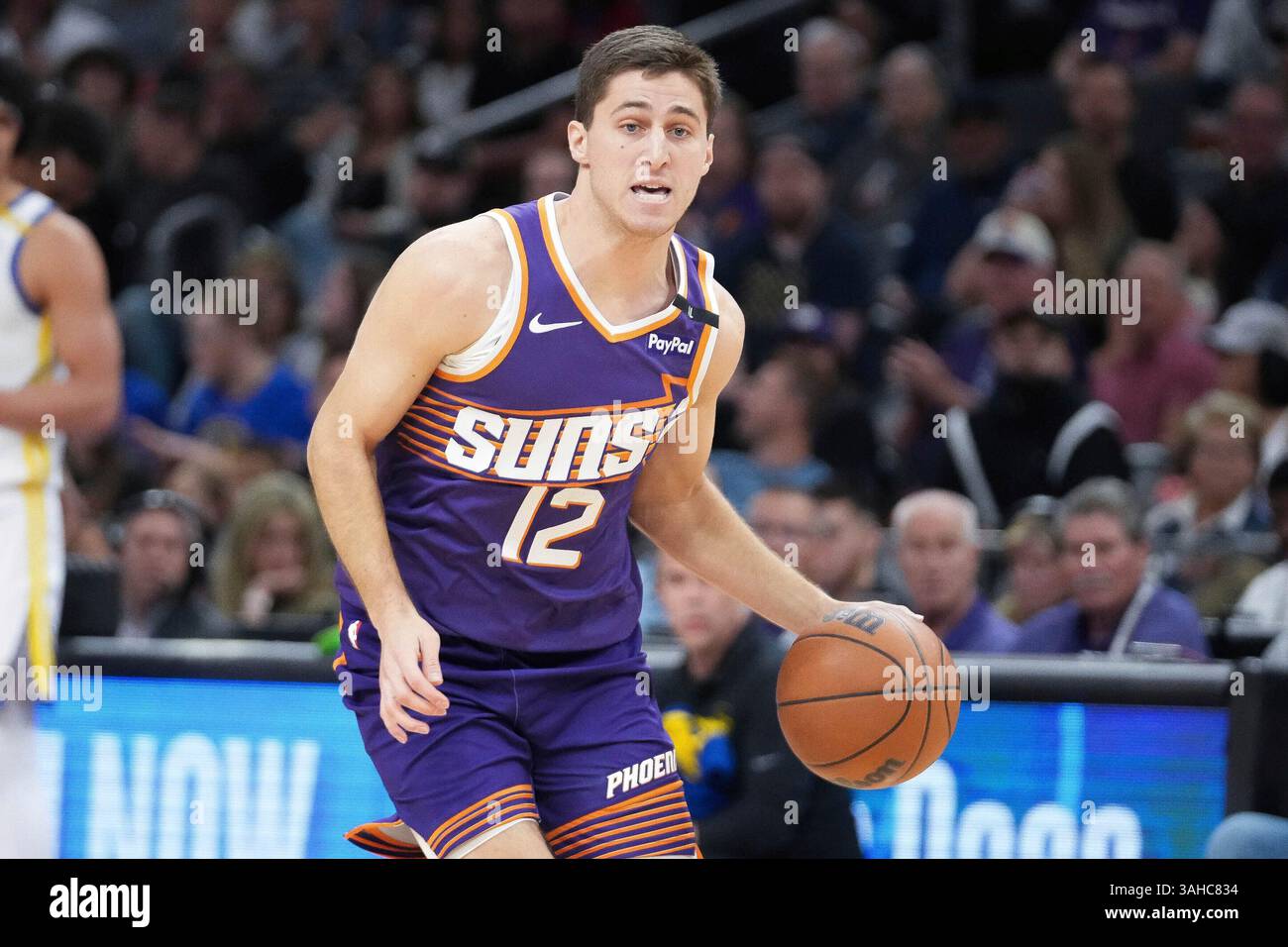 Phoenix Suns guard Collin Gillespie (12) during an NBA basketball game ...
