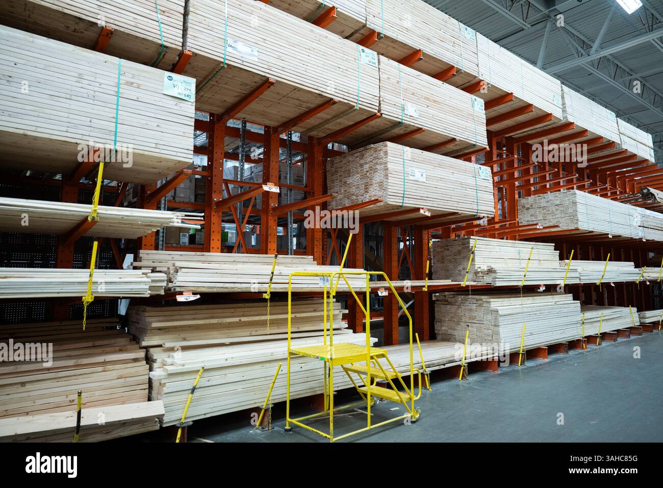 Stacks of lumber in a hardware store in Washington, DC on Wednesday ...