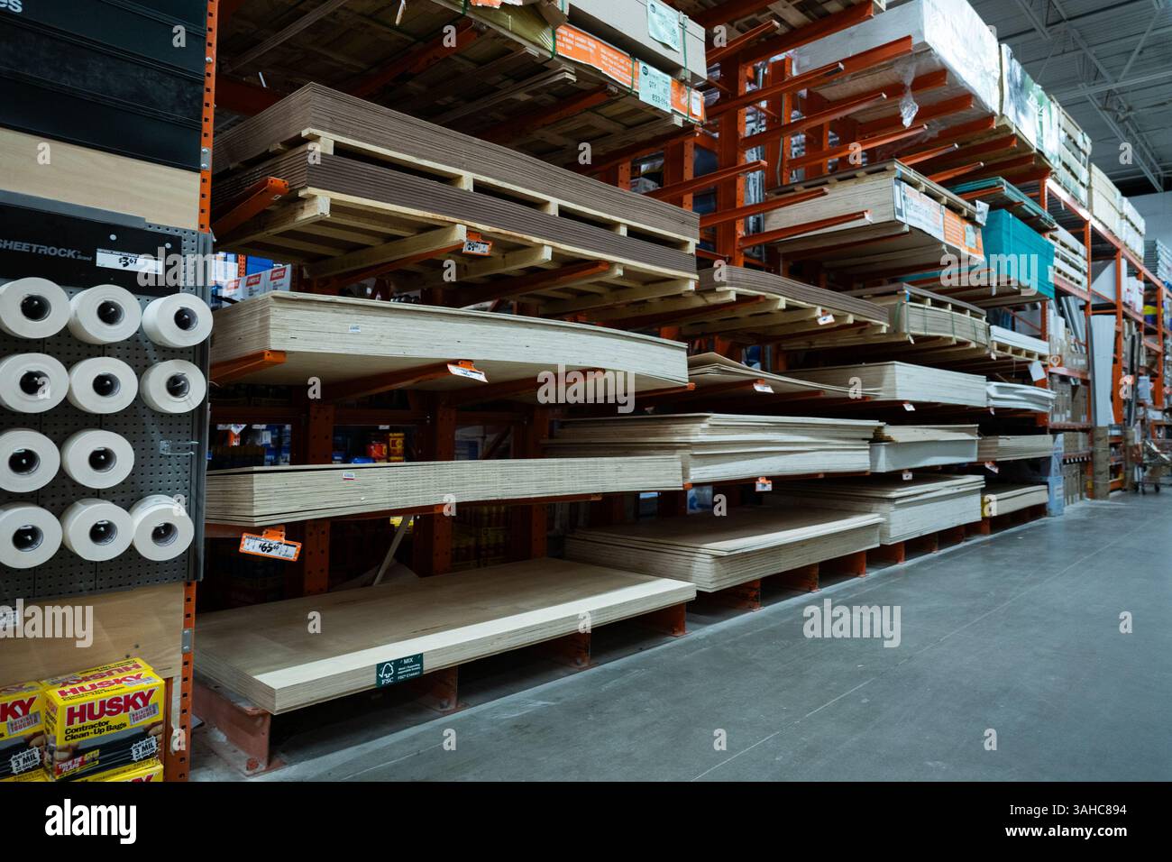 Stacks of lumber in a hardware store in Washington, DC on Wednesday ...