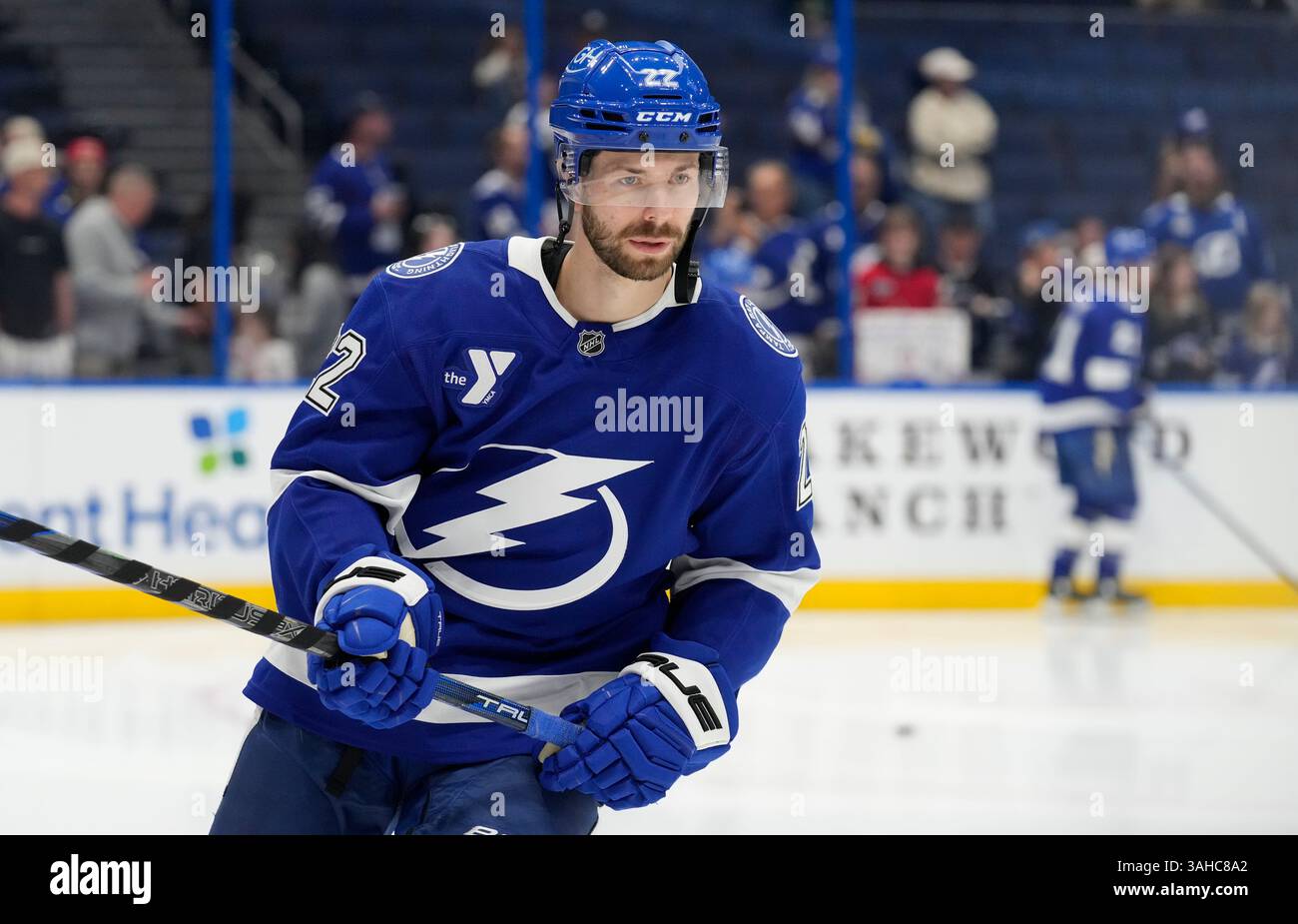 Tampa Bay Lightning right wing Oliver Bjorkstrand (22) before an NHL ...