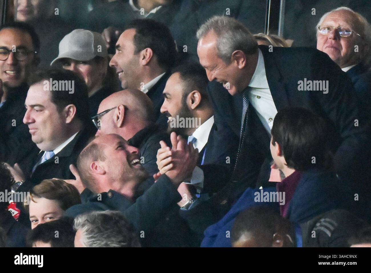 Paris, France. 09th Apr, 2025. Price William of Wales attends the UEFA ...