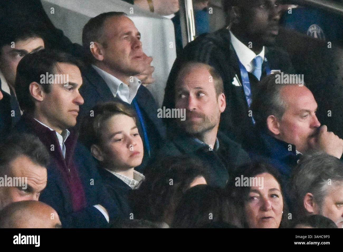 Paris, France. 09th Apr, 2025. Price William of Wales attends the UEFA ...