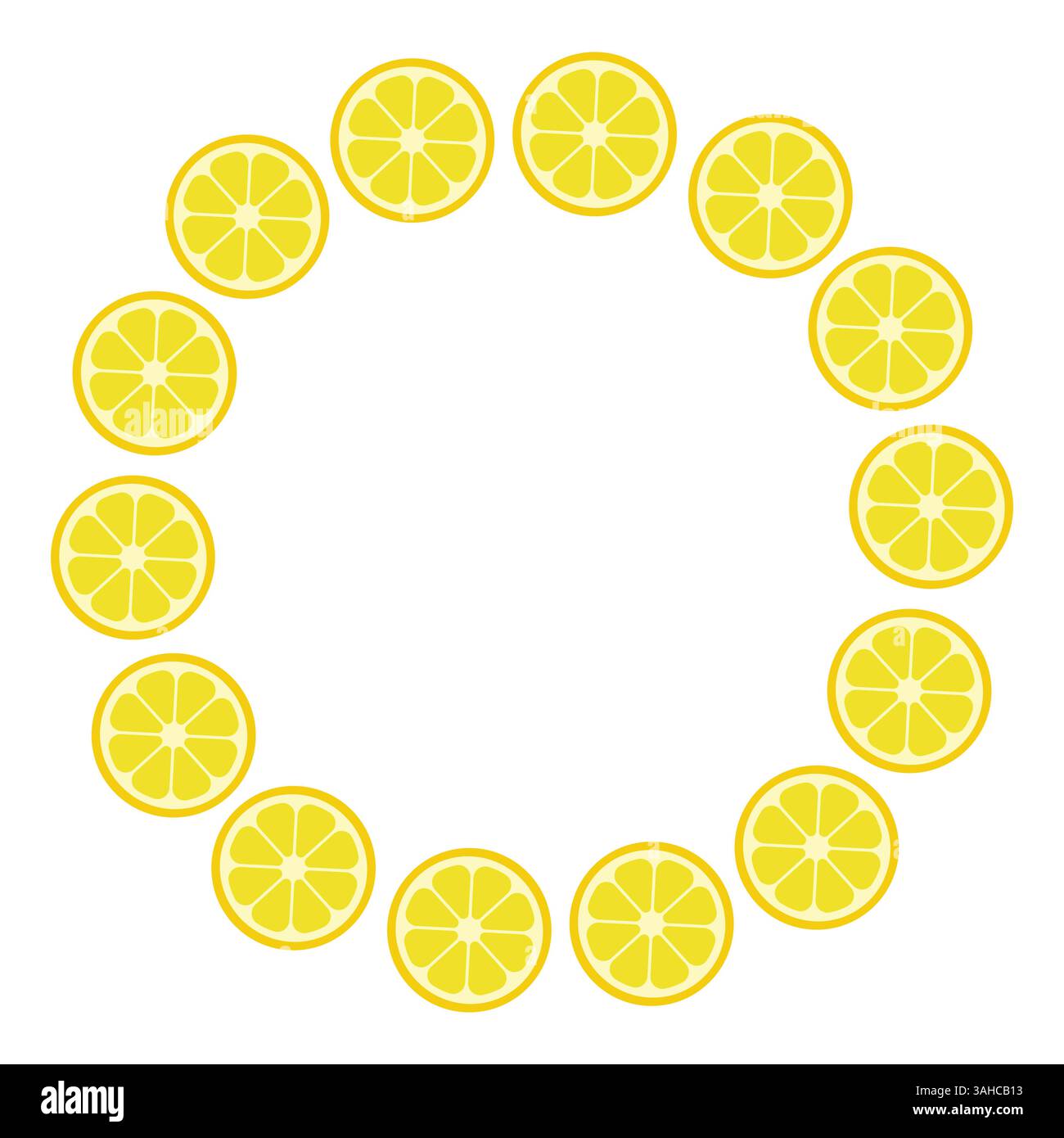 Round frame of citrus slice. Vector illustration Stock Vector Image ...