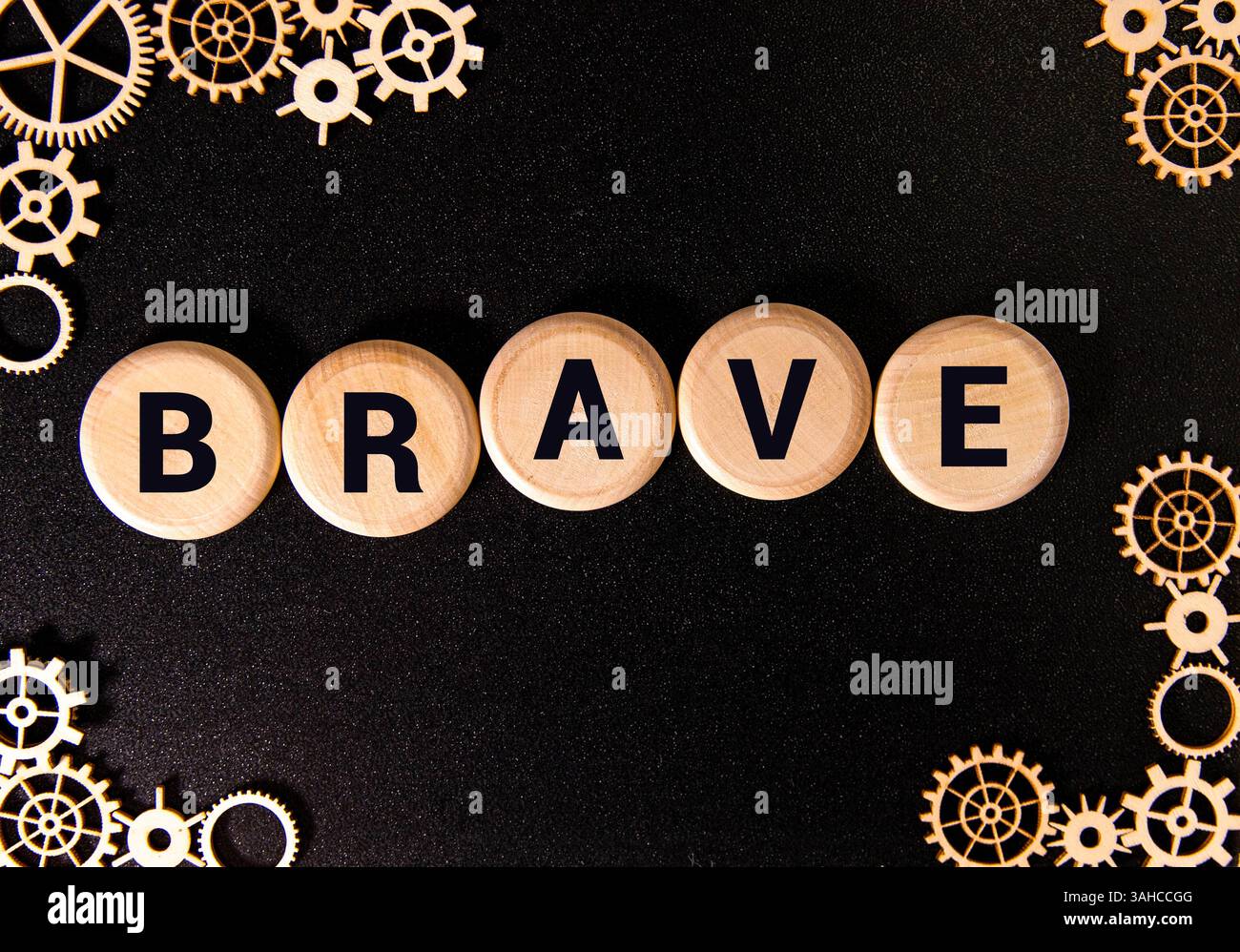 Brave word with black background Stock Photo - Alamy