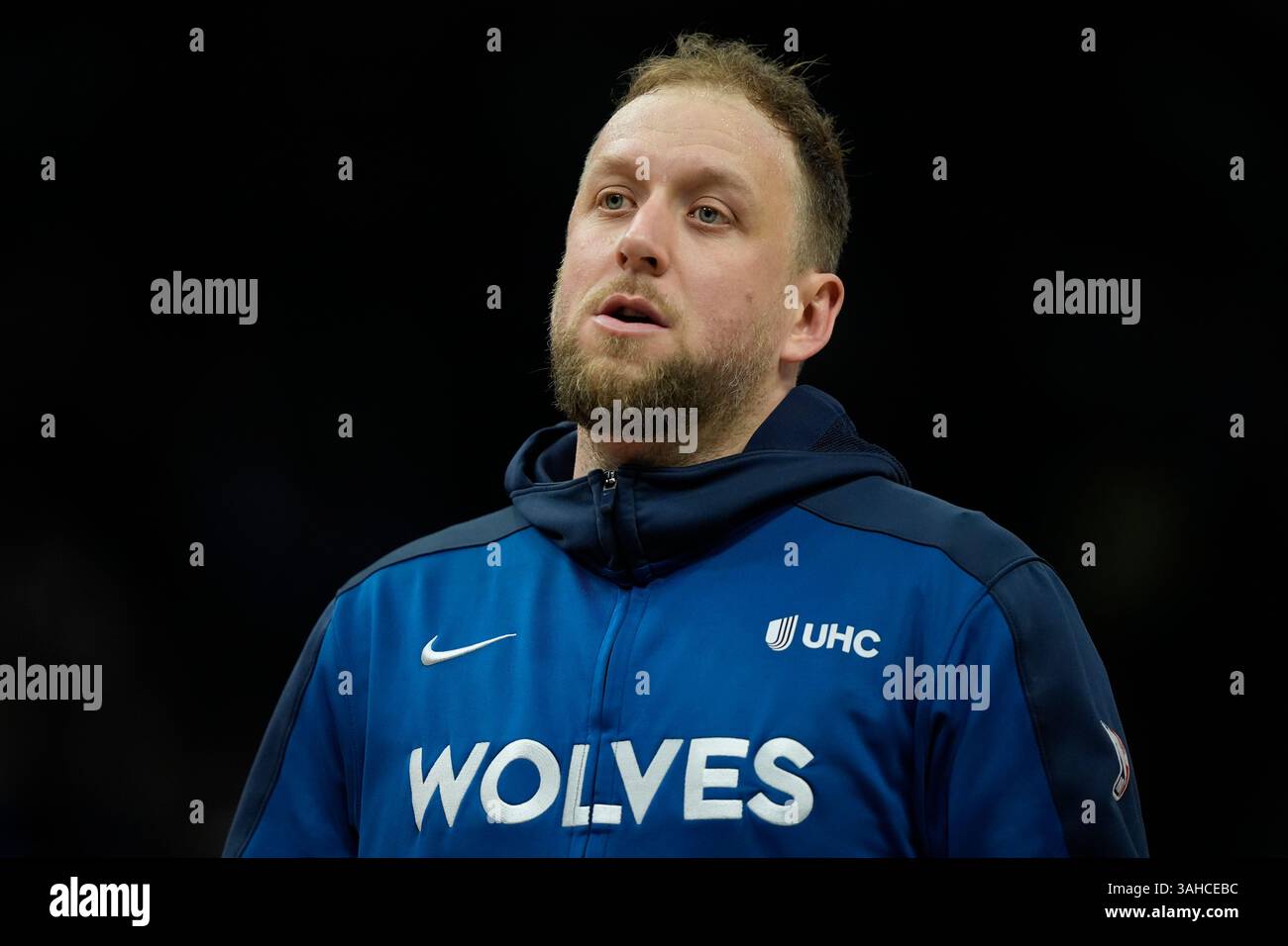 Minnesota Timberwolves' Joe Ingles looks on before an NBA basketball ...