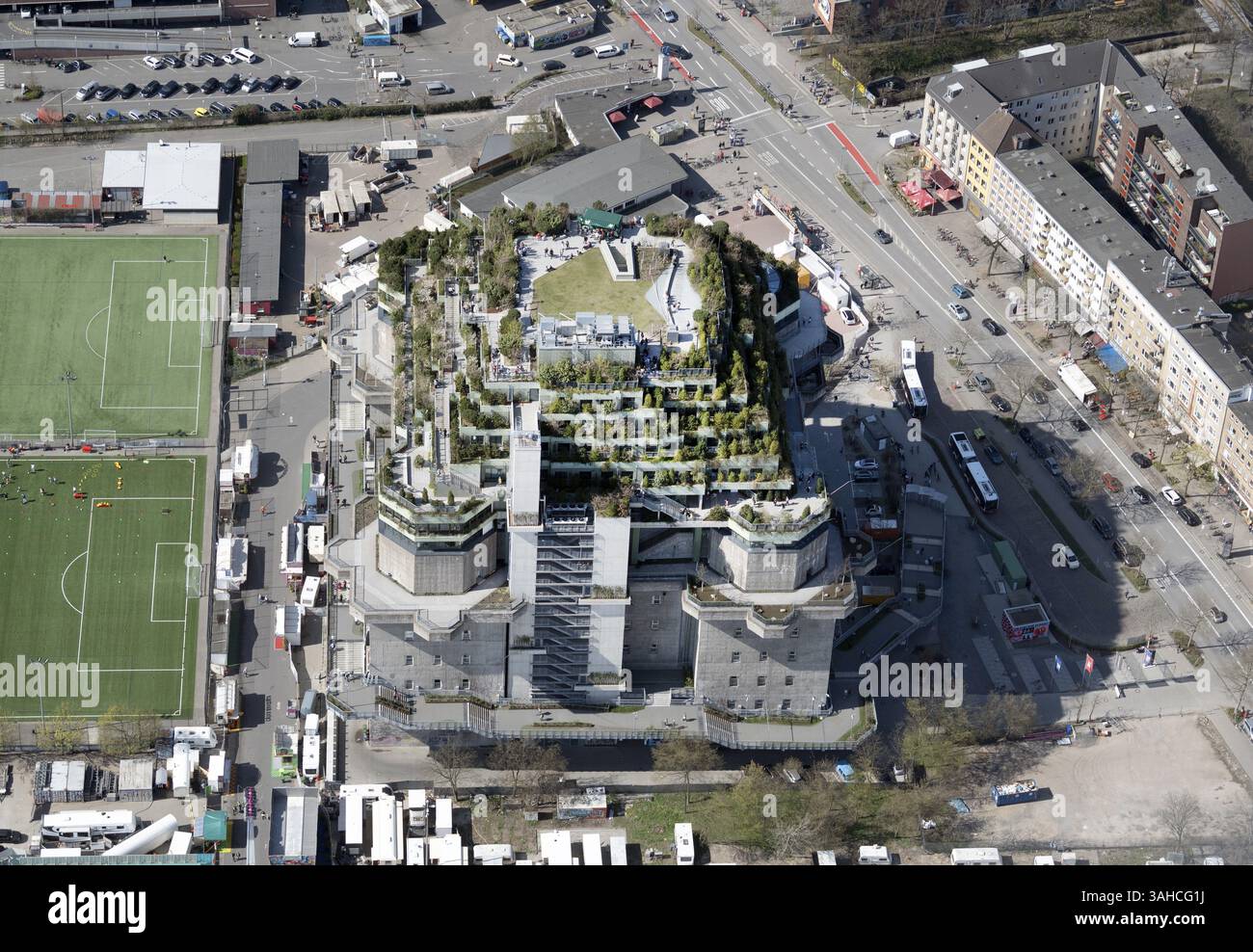 Aerial photograph, air raid shelter, Second World War, bunker ...