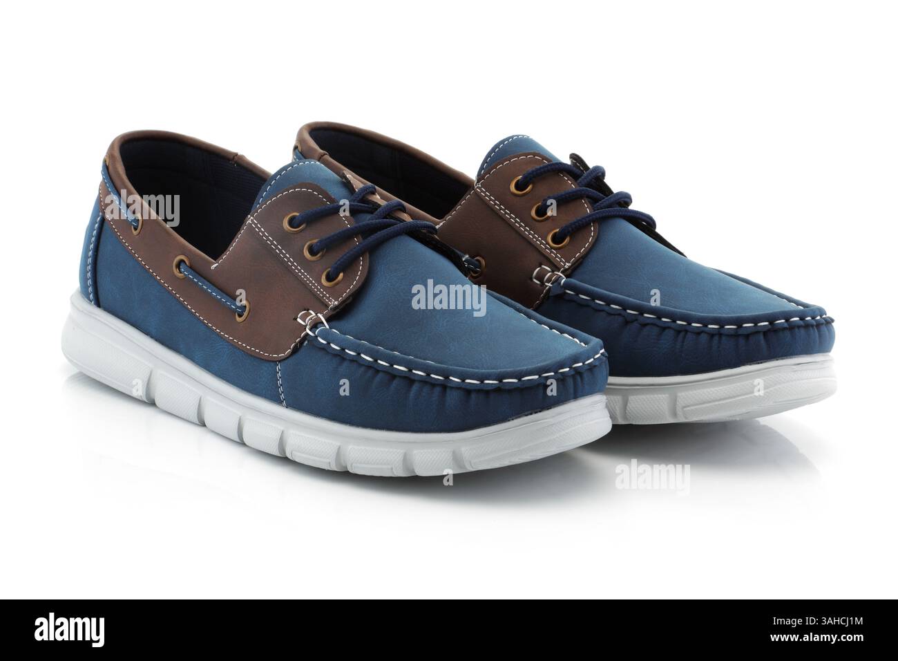 Pair of mens blue shoes Stock Photo - Alamy