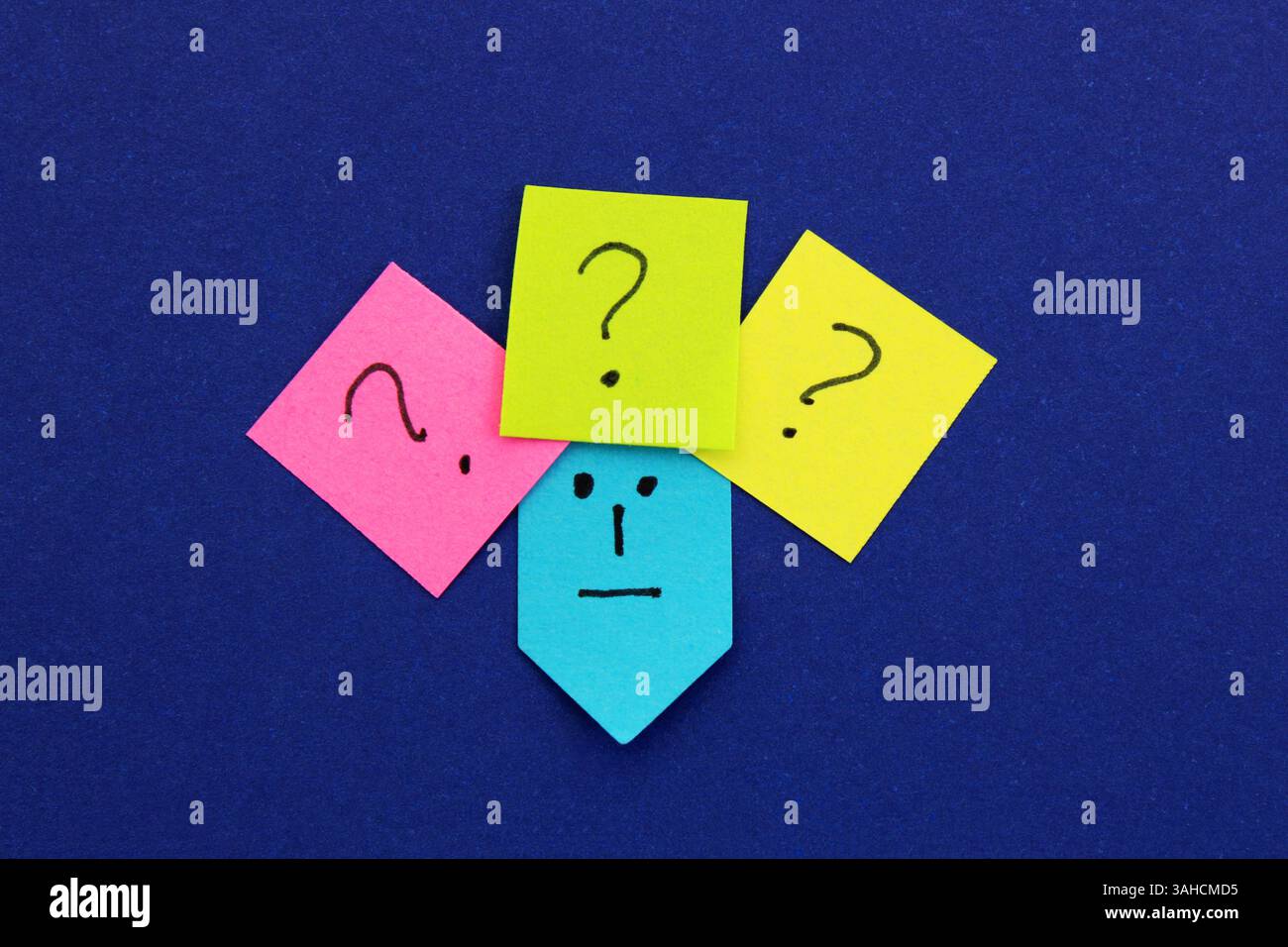 Worried face with the questions on his mind Stock Photo - Alamy