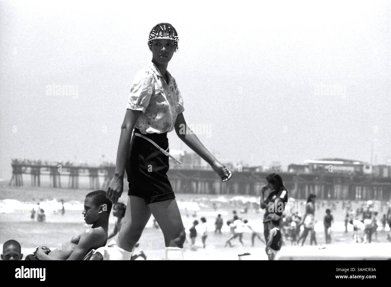 Woman at Venice Beach, Los Angeles, CA, USA, approx. 1985 Stock Photo ...