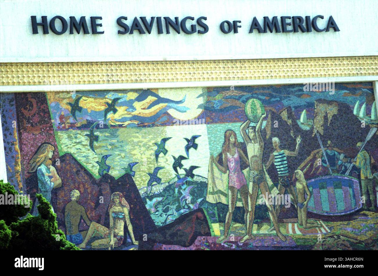 Santa Monica, CA, USA, approx. 1986. The 1970's mural by artist Millard ...