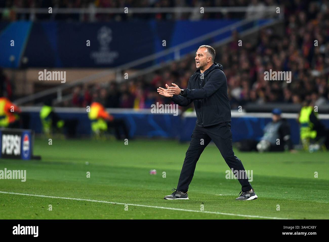 Barcelona, Esp. 09th Apr, 2025. FC BARCELONA vs BORUSSIA DORMUND April 9, 2025 Hansi Flick head ...