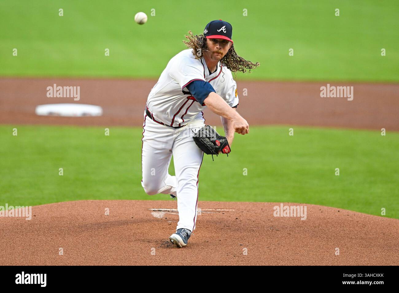 ATLANTA, GA – APRIL 09: Atlanta pitcher Grant Holmes (66) throws a ...
