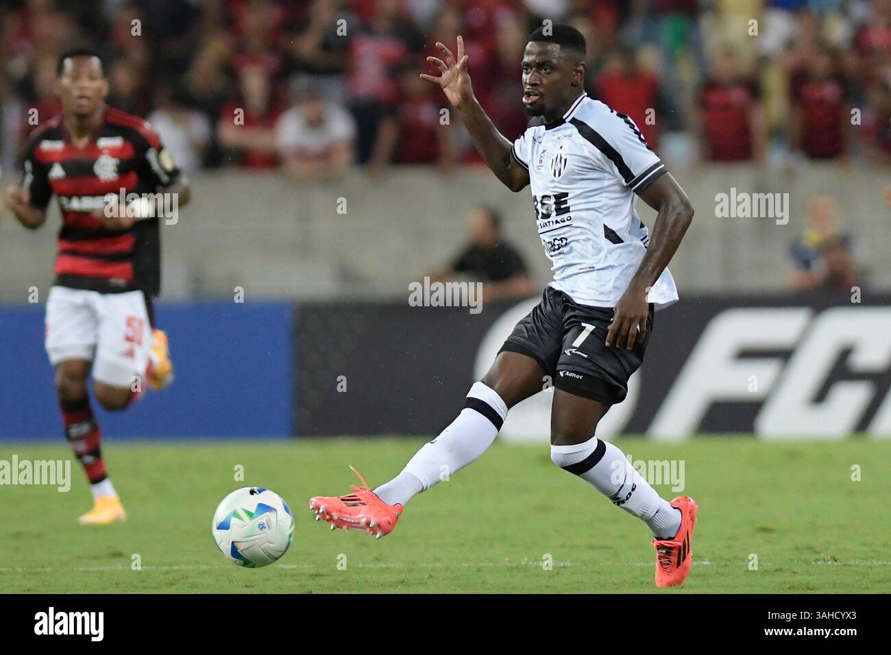 Luis Angulo of Argentina's Central Cordoba controls the ball during a ...