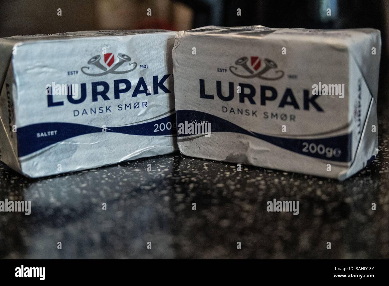 Copenhagen, Denmark. 08th Apr, 2025. Lurpak butter is seen displayed ...