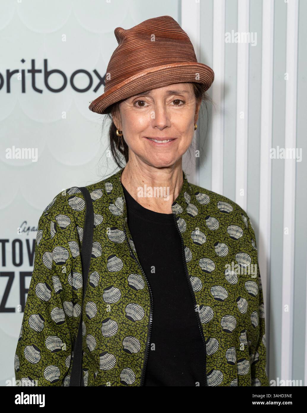 New York, USA. 09th Apr, 2025. Julie Taymor attends US premiere of the ...