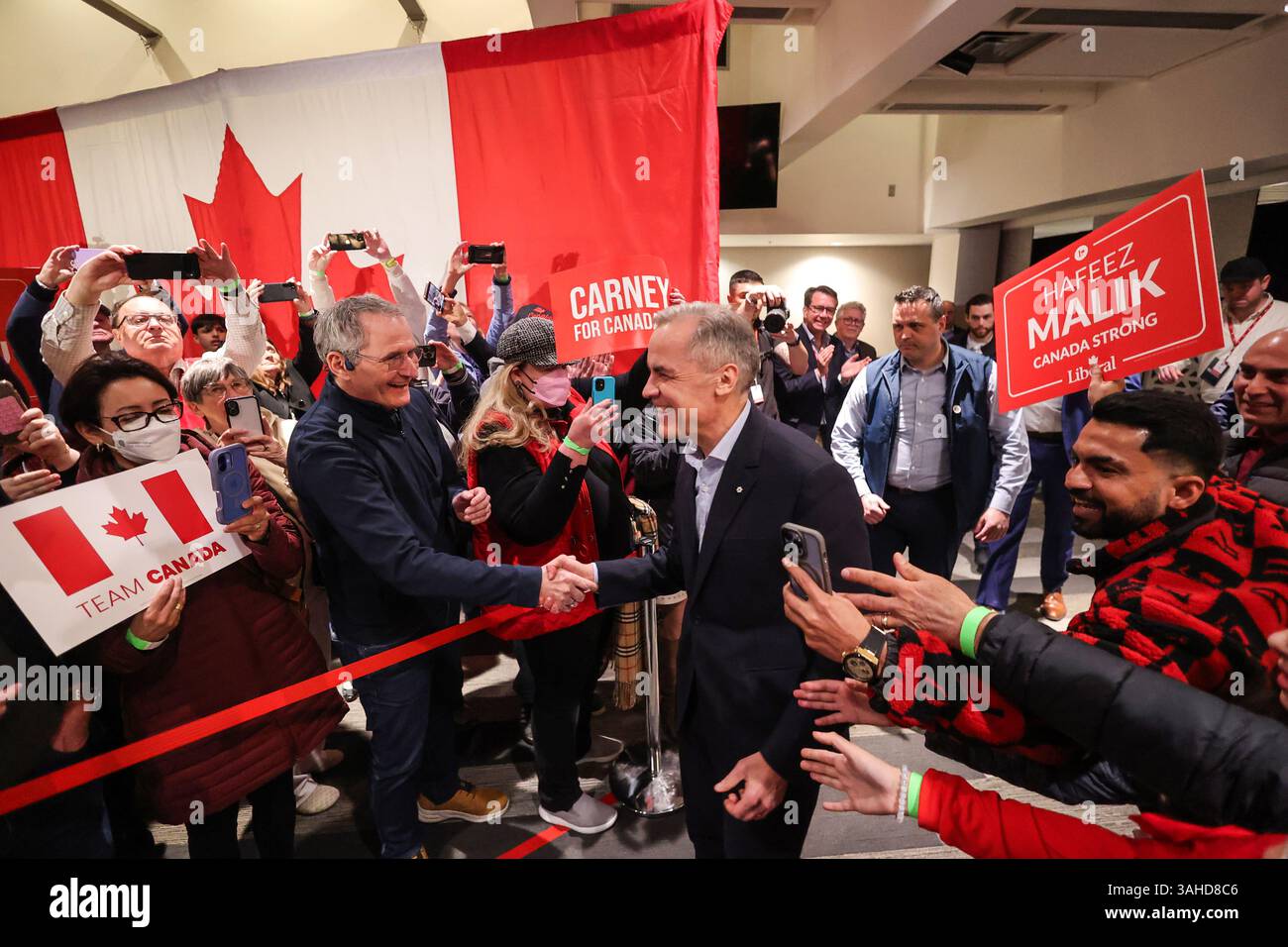 Calgary, Canada. 08th Apr, 2025. Canada's Prime Minister Mark Carney ...