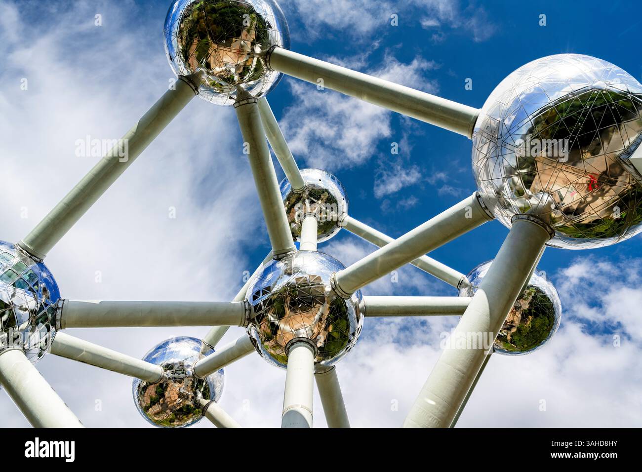 Brussels, Belgium - 09-28-2024: The Atomium is a landmark modernist ...