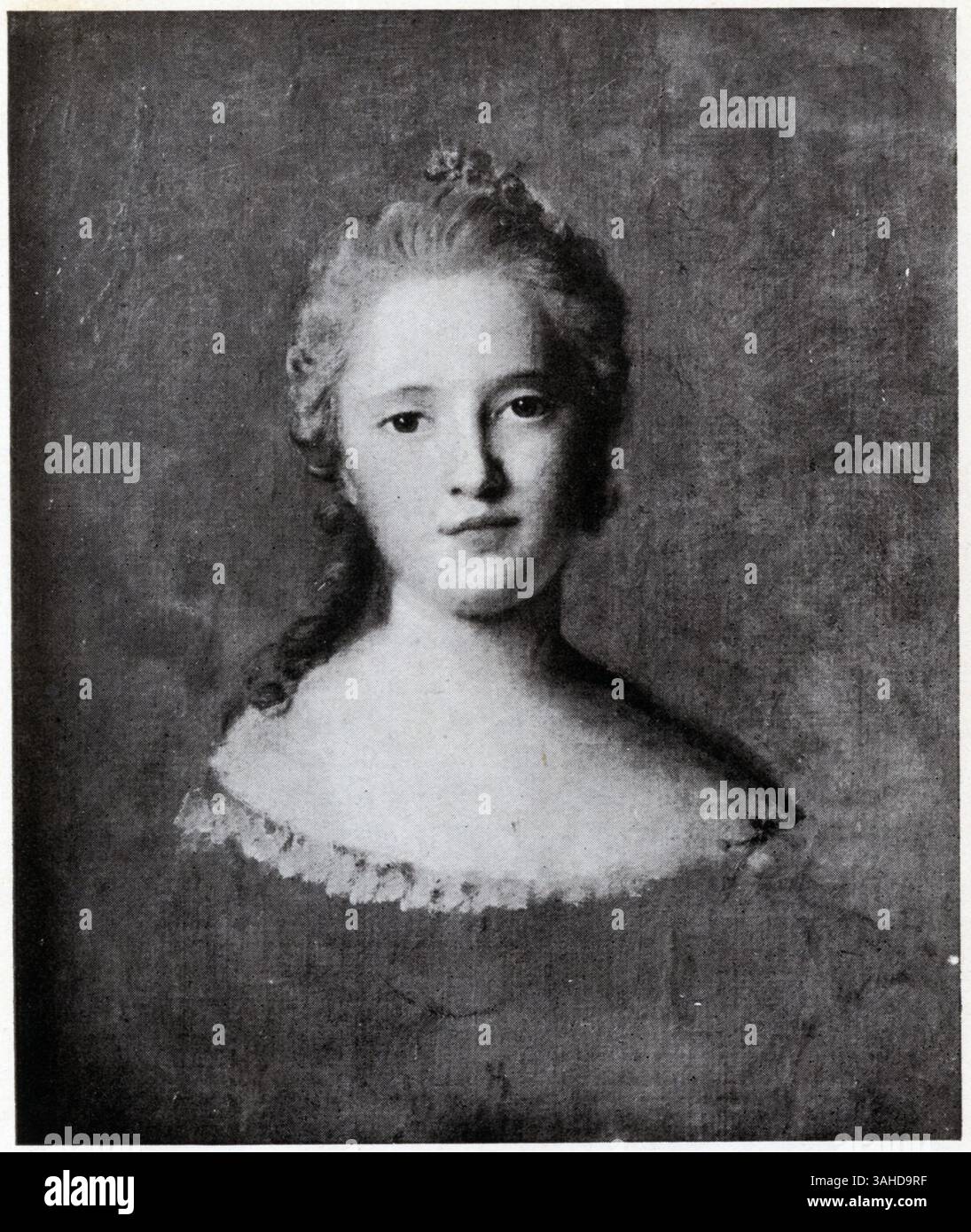 JEAN MARC NATTIER. Tête d'étude pour un portrait de Madame Henriette ...