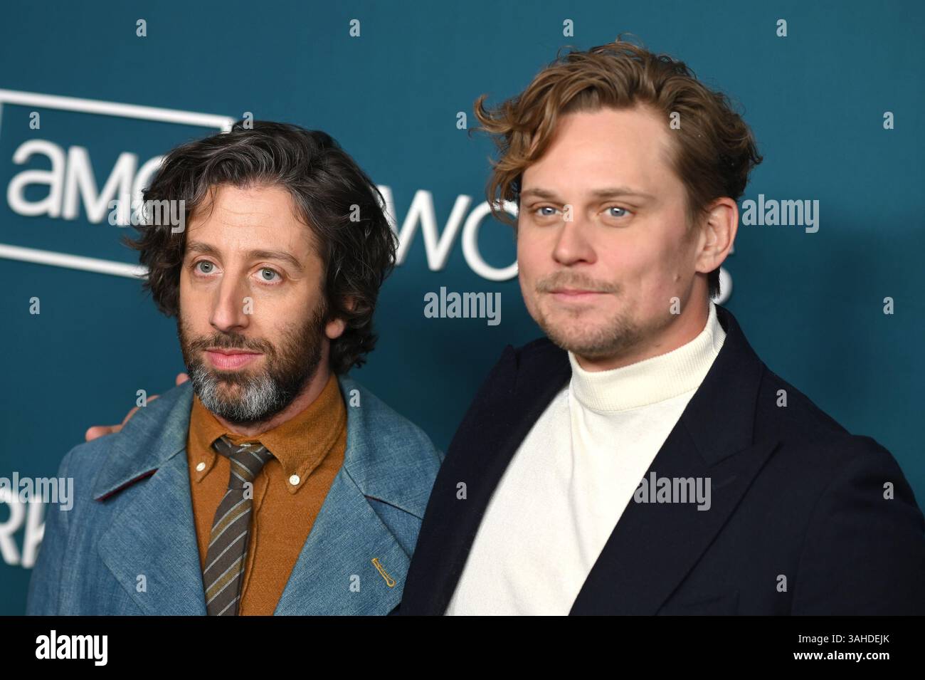 New York, USA. 09th Apr, 2025. (L-R) Simon Helberg and Billy Magnussen ...
