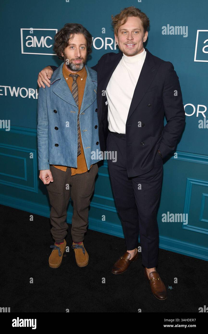 New York, USA. 09th Apr, 2025. (L-R) Simon Helberg and Billy Magnussen ...